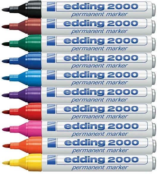 Edding 2000 permanent marker med rund spids 1,5 - 3 mm - 10 pr. æske
