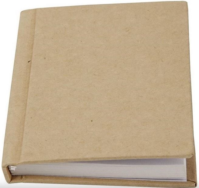 Kinabog A5, 15x21cm omslag i groft naturpapir linieret