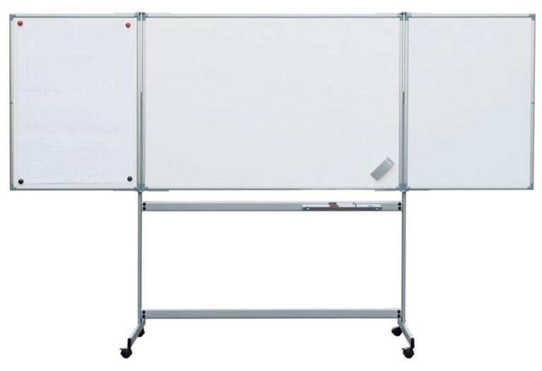 Whiteboard tavle mobile 100 x 150cm med vinger (100x75cm), 6m2 skriveflade