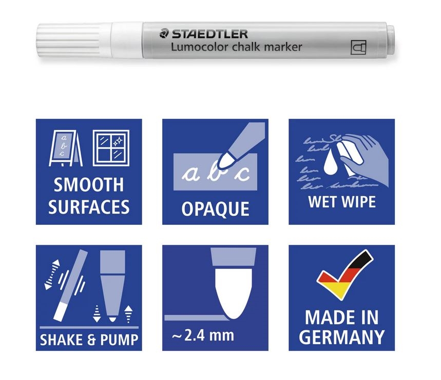 Staedtler Lumocolor Chalk Marker 344 - 8 farver
