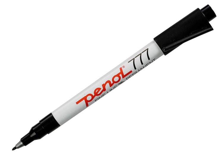 Penol 777 tuschpen permanent marker 1 mm - sort