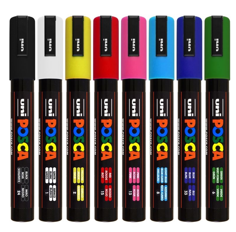 Uni Posca Pc 5m Sæt Med 8 Penne
