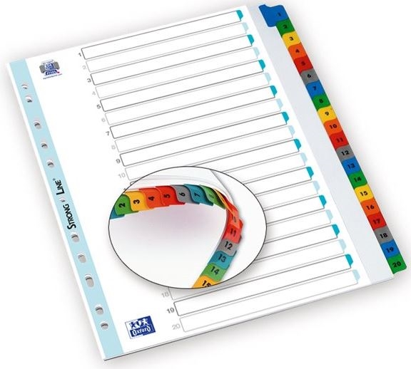 Register A4/MAXI 1:20 HVID karton 20 sæt pr. ks.