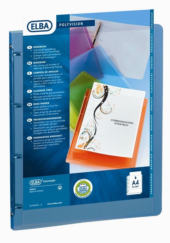Ringbind plast Transparence med 4-ringe - 20mm ringe ryg 30mm