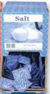 Salt 1 grams portionsbrev. 2000 stk. pr. display